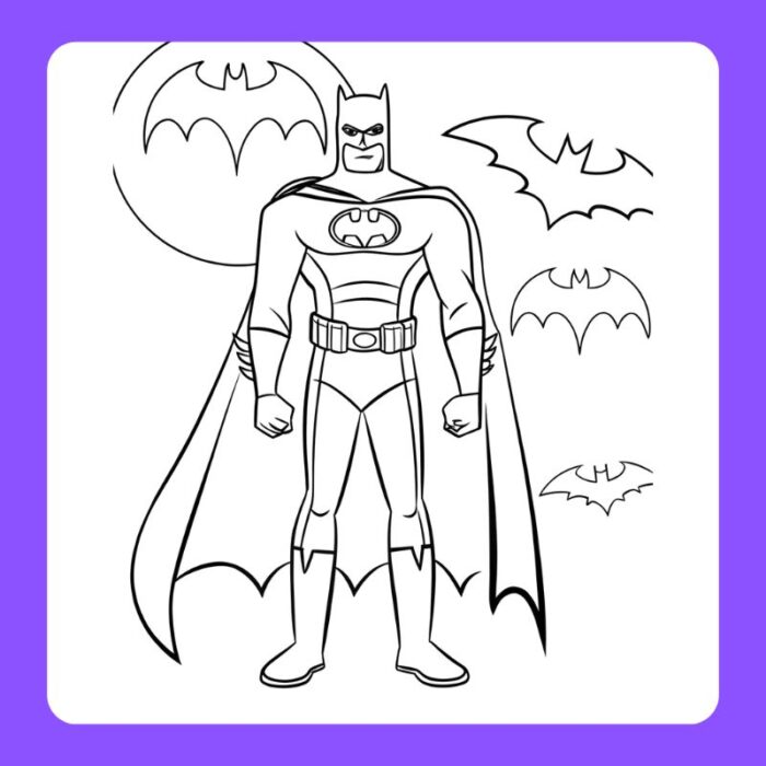99+ Tô màu Batman đơn giản cho bé mầm non và tiểu học