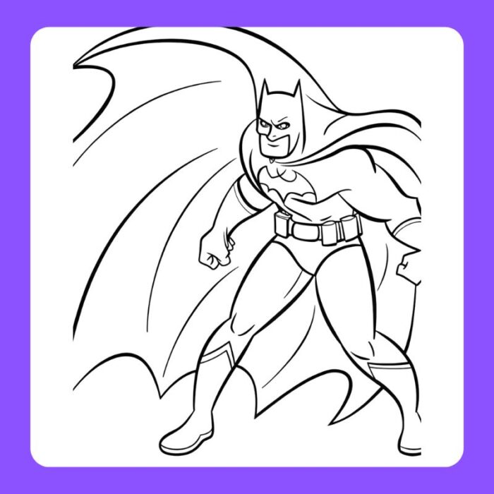 99+ Tô màu Batman đơn giản cho bé mầm non và tiểu học